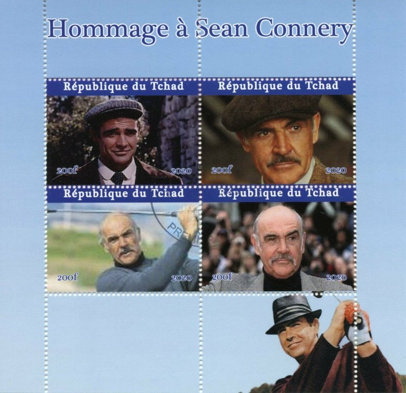 Chad Famous People Stamps 2020 CTO Sean Connery Actors Celebrities Golf ...