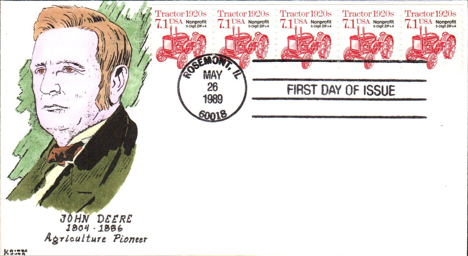 #2127b Tractor 1920s Kribbs FDC | United States, General Issue Stamp ...