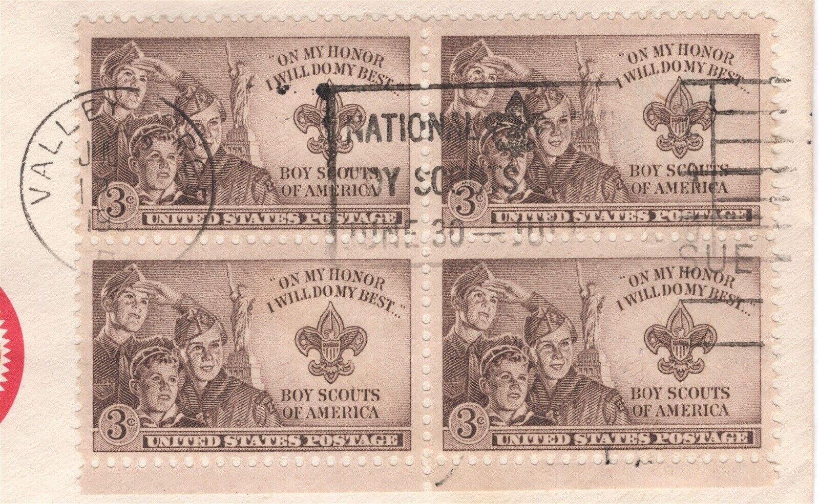 995 3c BOY SCOUTS OF AMERICA - 1st BSA cachet - slogan FD cancel ...