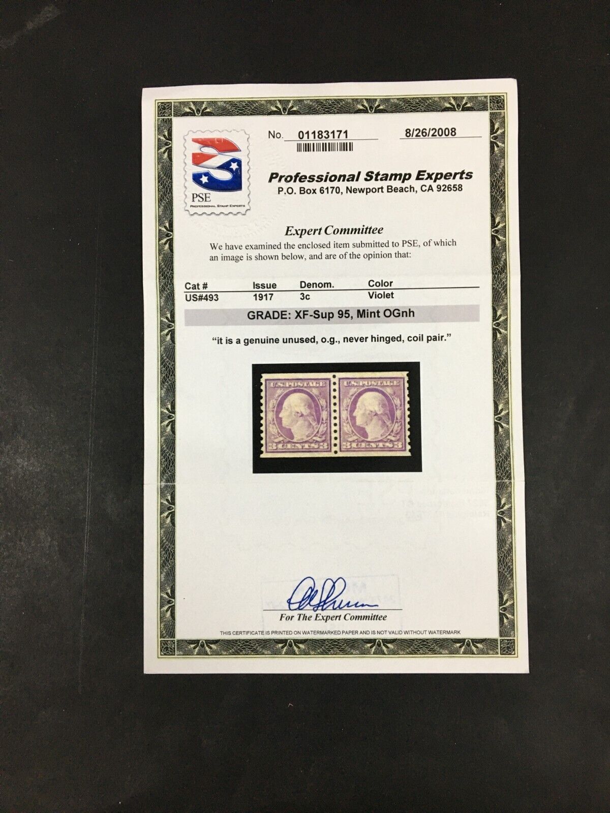 US Stamps #493 Coil Pair MNH OG PSE Graded 95 LOT #88345 | United ...