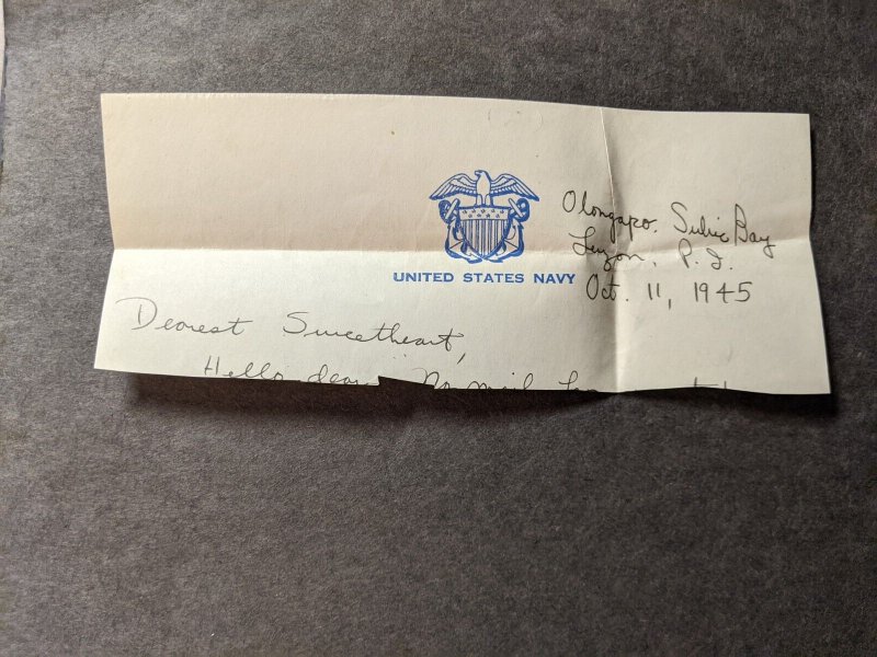 NAVY #3002 Subic Bay, Luzon, Philippine Islands 1945 WWII Naval Cover ...