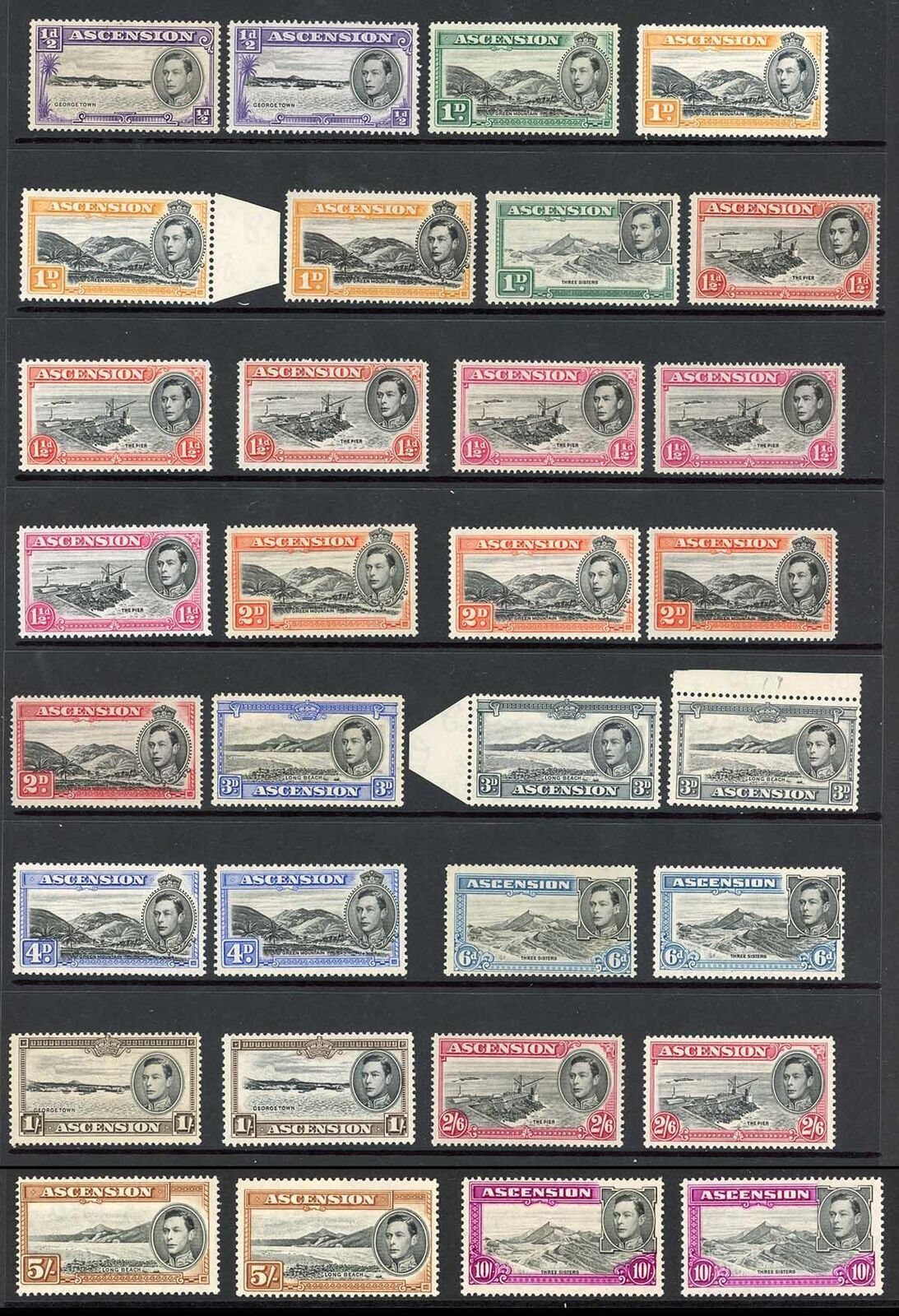 Ascension SG38/47b KGVI Set complete inc Perfs and Shades U/M Cat 734 ...