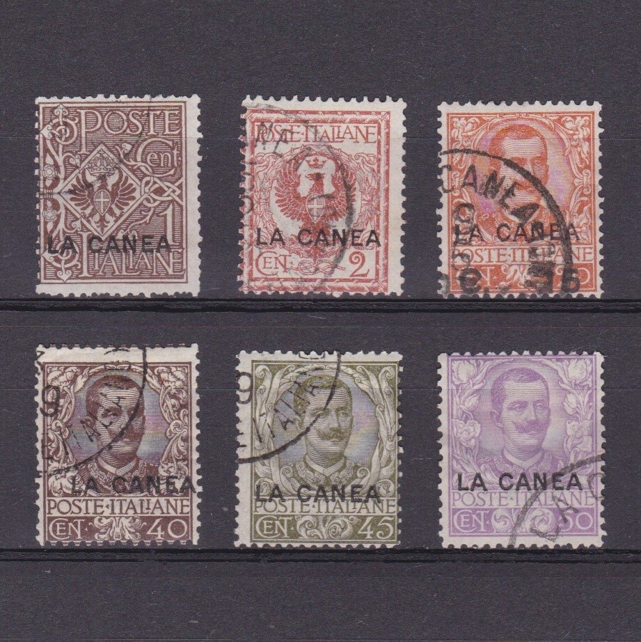 ITALY CRETE 1906, Sc 3-4, 8-11, CV $88, part set, King Victor Emmanuel ...