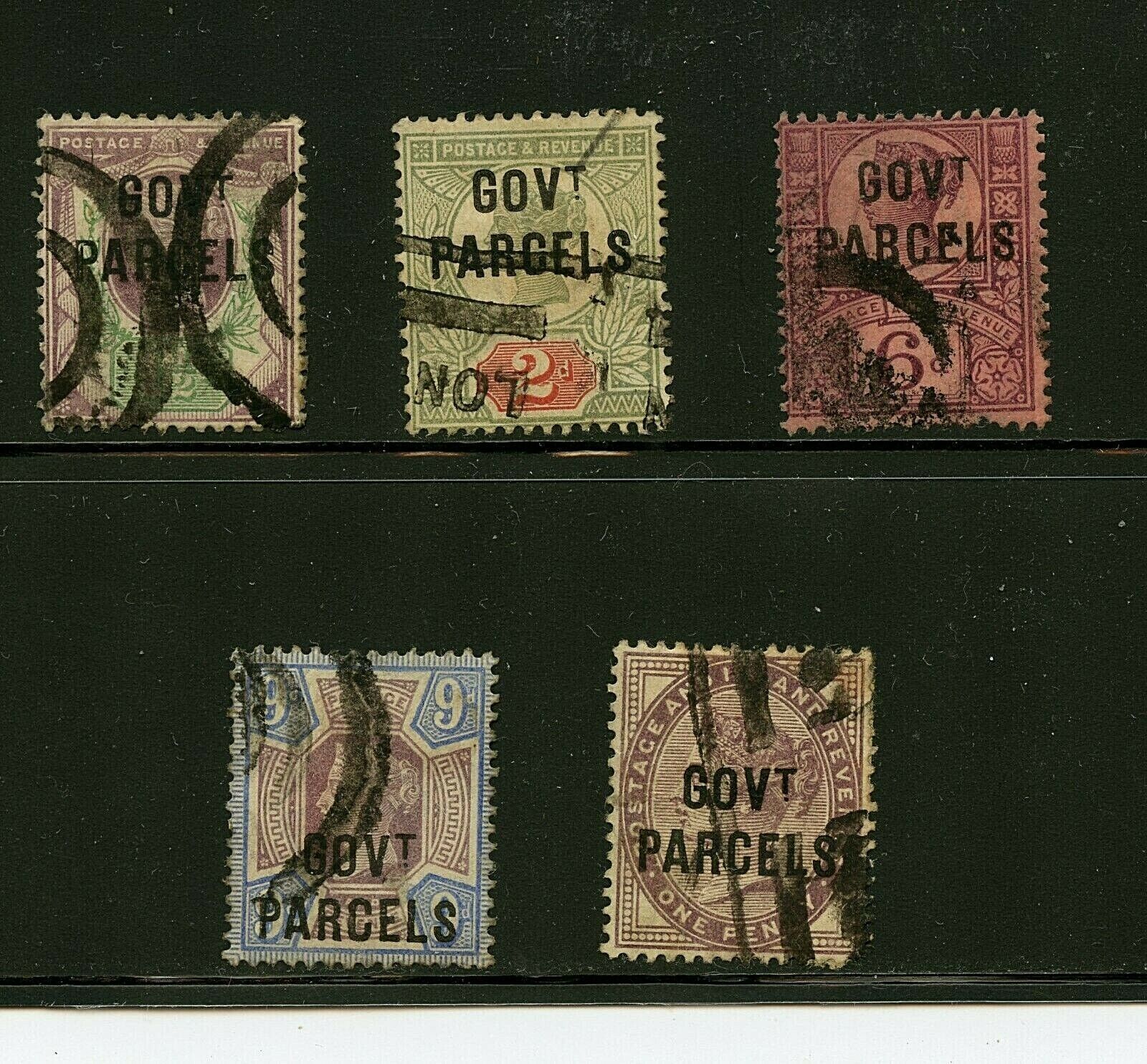 Great Britain #O31-O32, O34-O35, O37 (GR887) Government Parcels, U, CV ...