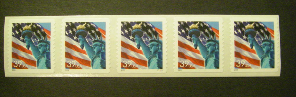 Scott 3980, 39c Lady Liberty, PNC5 #V1111, MNH Coil Beauty | United ...
