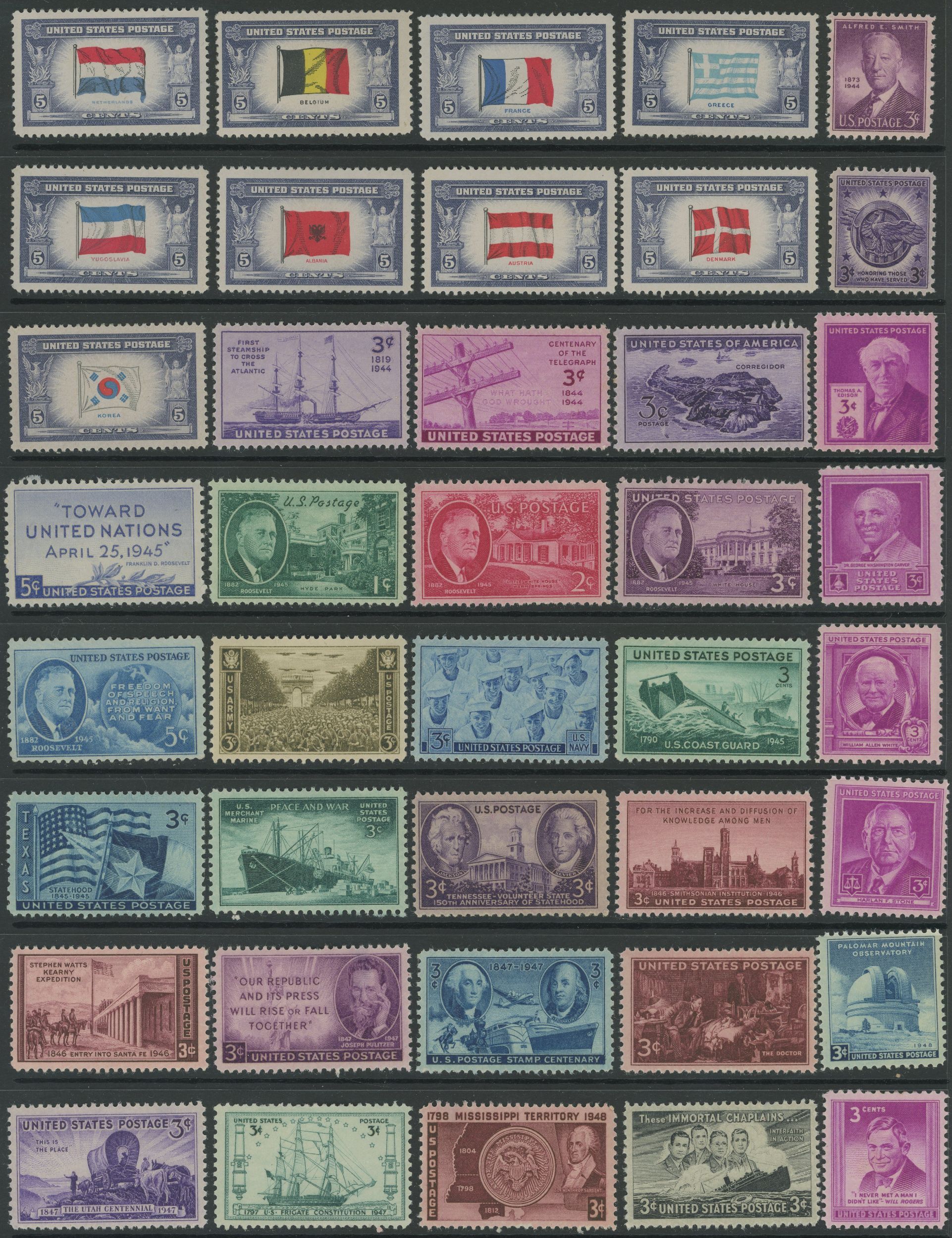 USA - Old Mint hinged collection - 326 different stamps | United States ...