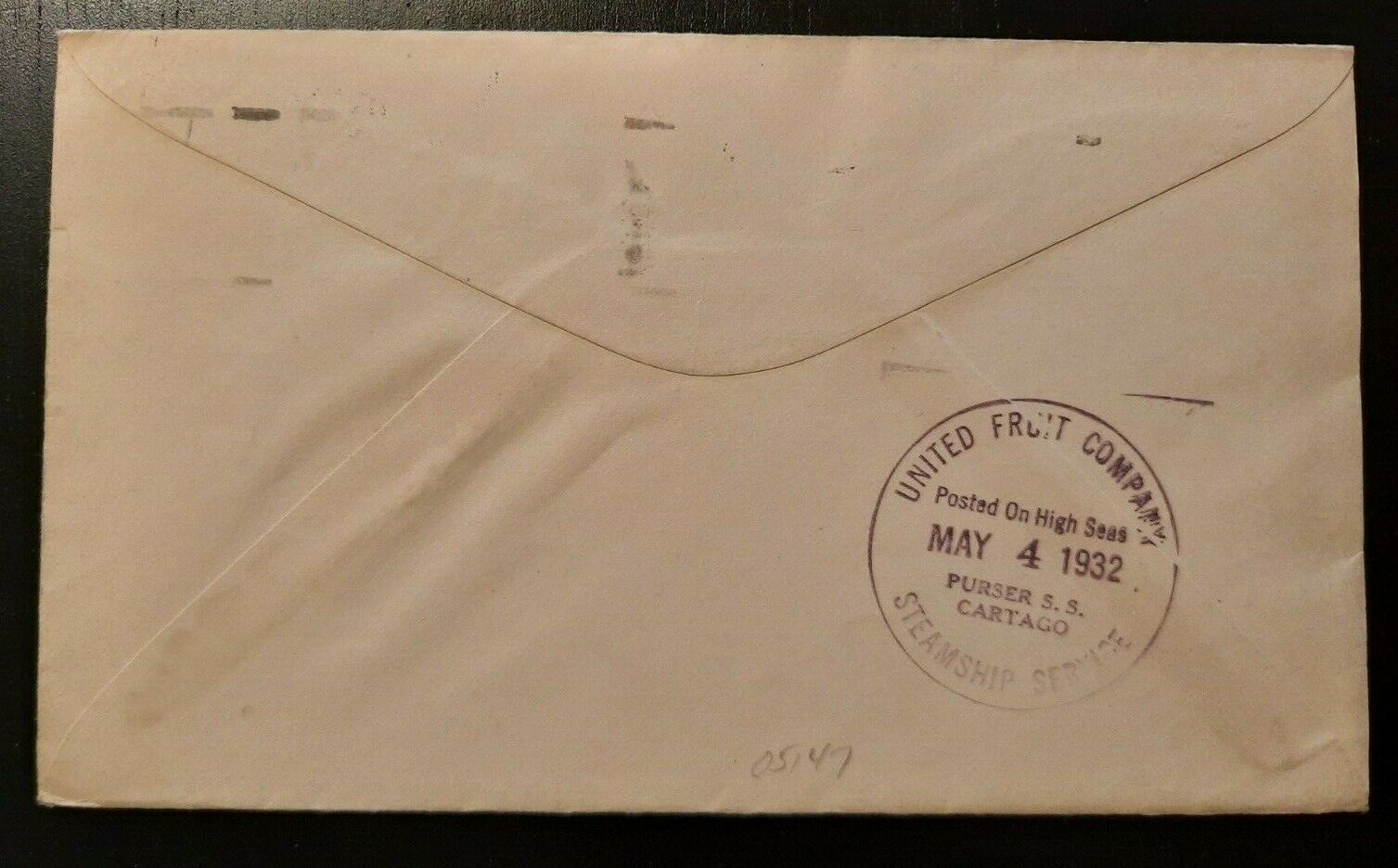 1932 United Fruit Company Steamship Service Cancel SS Cartago Detroit ...