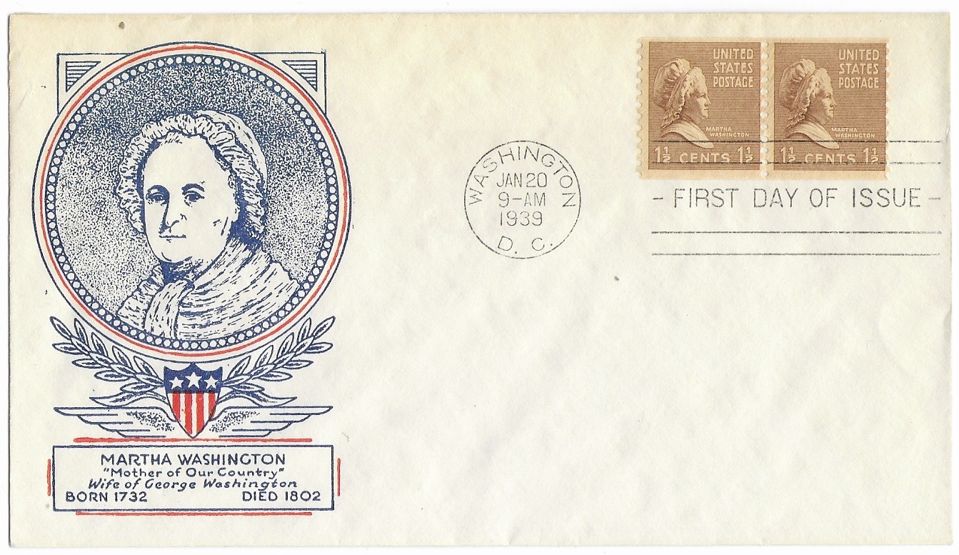 1938 Prexie FDC, #840, 1-1/2c Martha Washington, WSE/Clifford | United ...