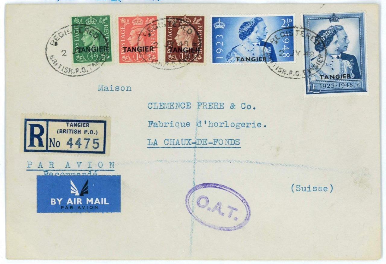 BK1811 - British TANGIER - Postal History - REGISTERED COVER to ...