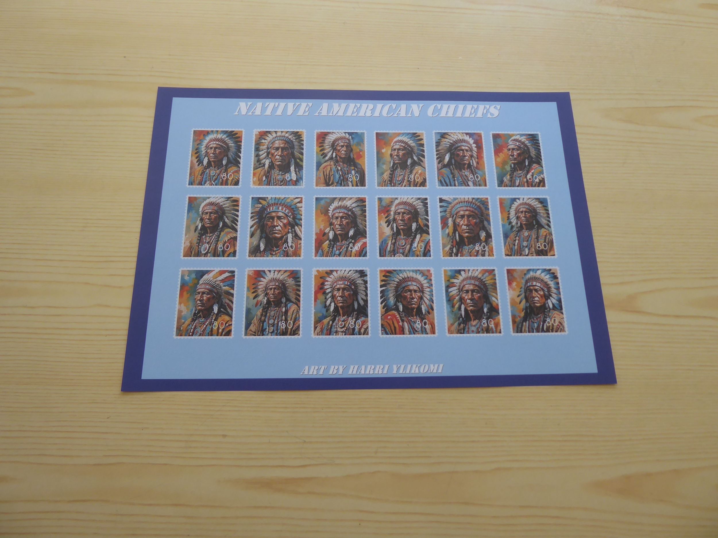 2024 Native American Chiefs Imperf Sheet Cinderella art size A4 ...