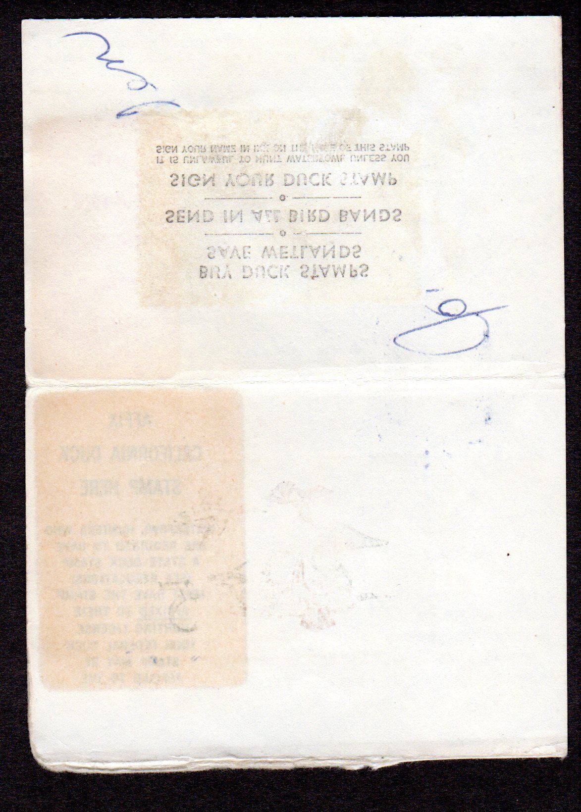 California Duck Stamp License, Scott # 5, 2A40, used, CV=$ 9.00 Lot ...