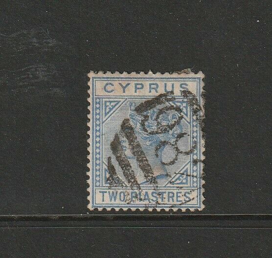 Cyprus 1882/6 Crown CA 2pi Blue, TOP LEFT TRIANGLE DETACHED, Used SG ...