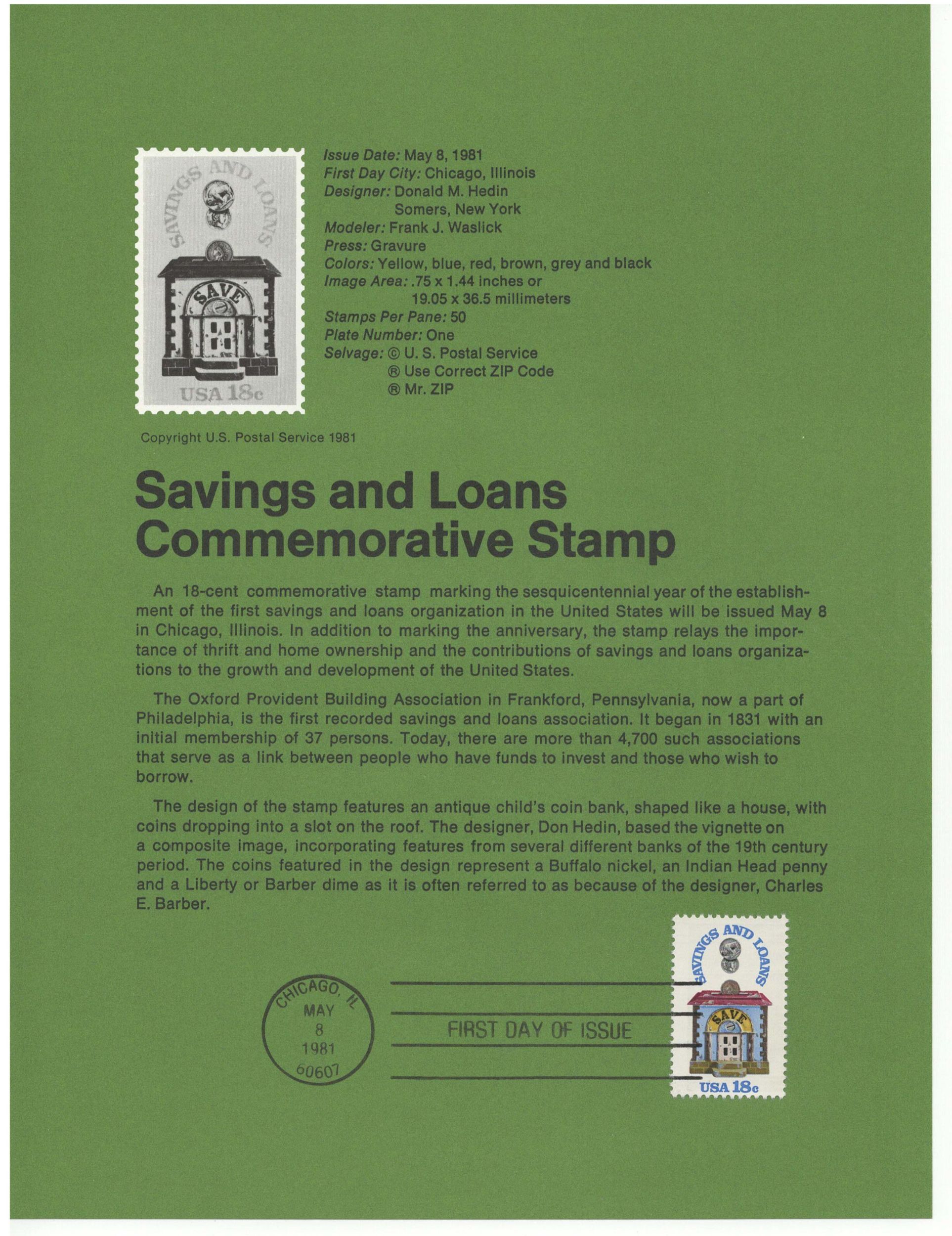 #1911 FDC Souvenir Page (13662) | United States, General Issue Stamp ...