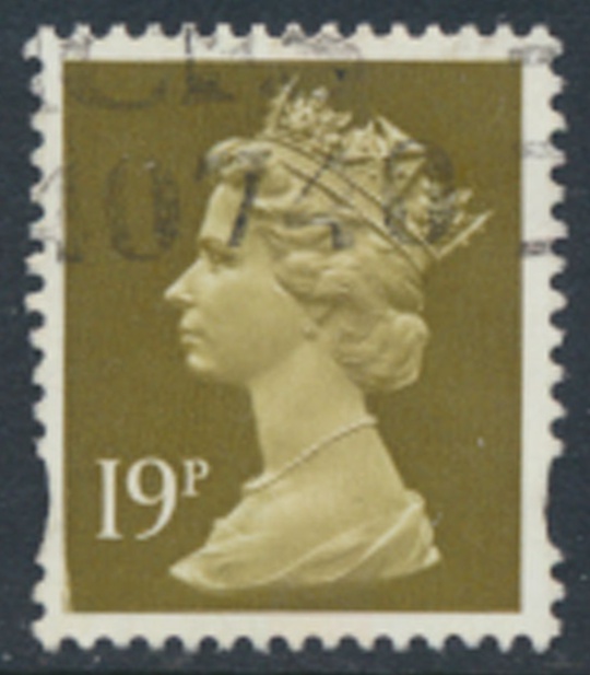 GB Machin 19p SG Y1682 Used Yellow band SC# MH208 see scans & details ...