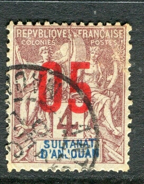 FRENCH COLONIES; Early 1900s D'Anjouan surcharged issue ' 05/4c ...
