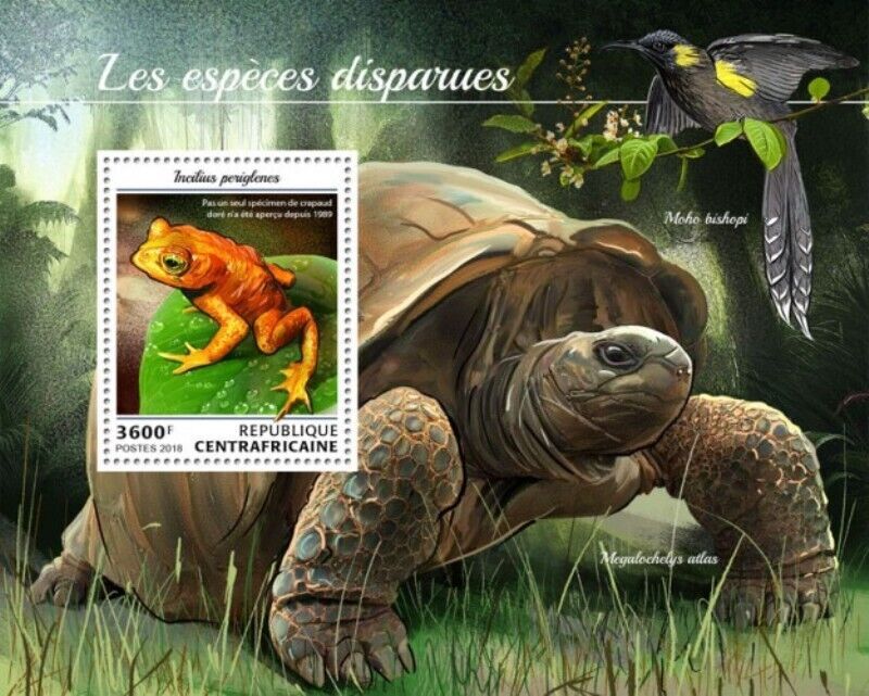Central Africa - 2018 Extinct Species - Stamp Souvenir Sheet CA18413b ...