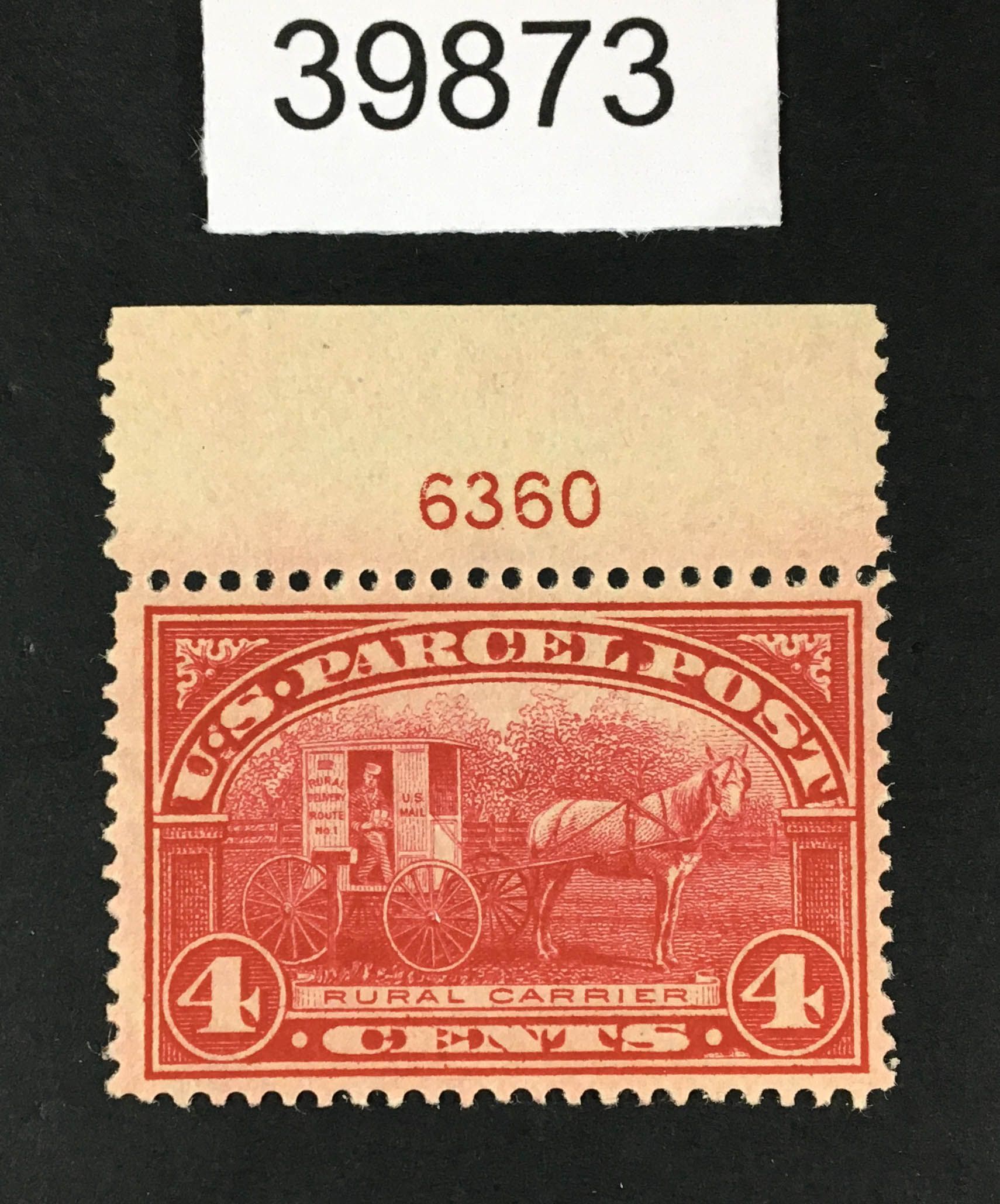 US Stamps # Q4 Mint OG NH Plate Single $80 LOT #39873 | United States ...