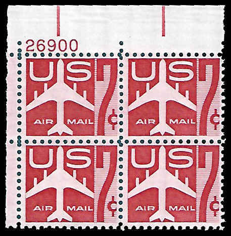PCBstamps US C60 PB 28c(4x7c)Jet Plane, carmine, 26900, MNH, (PB-1 ...