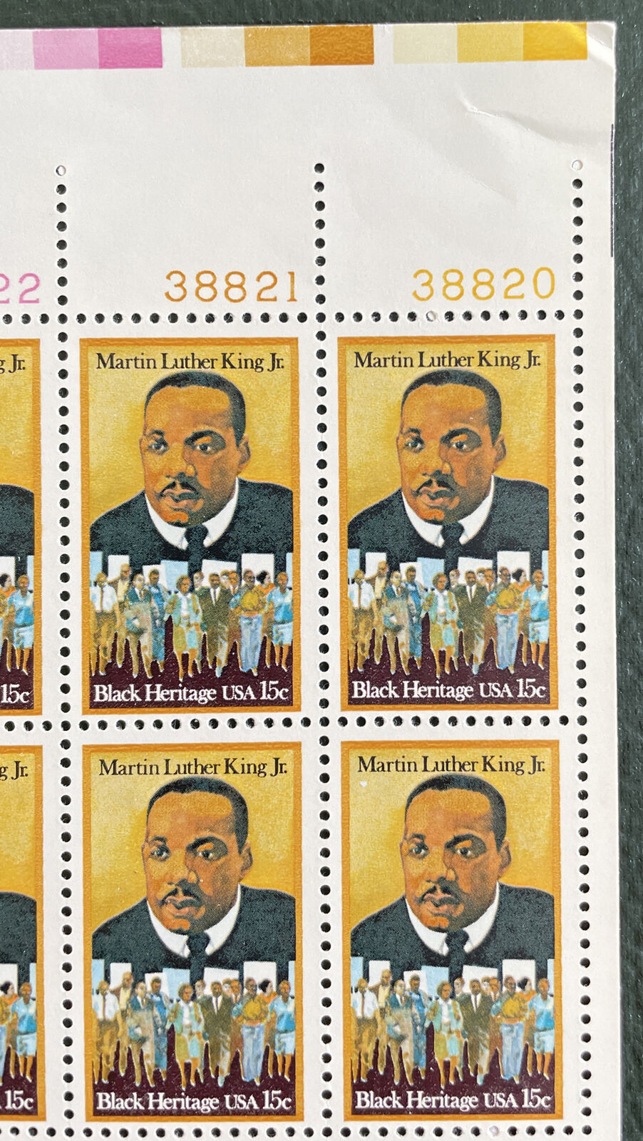 1771 MARTIN LUTHER KING, Jr. Sheet of 50 US 15¢ Stamps 1979 NH, Flaw ...