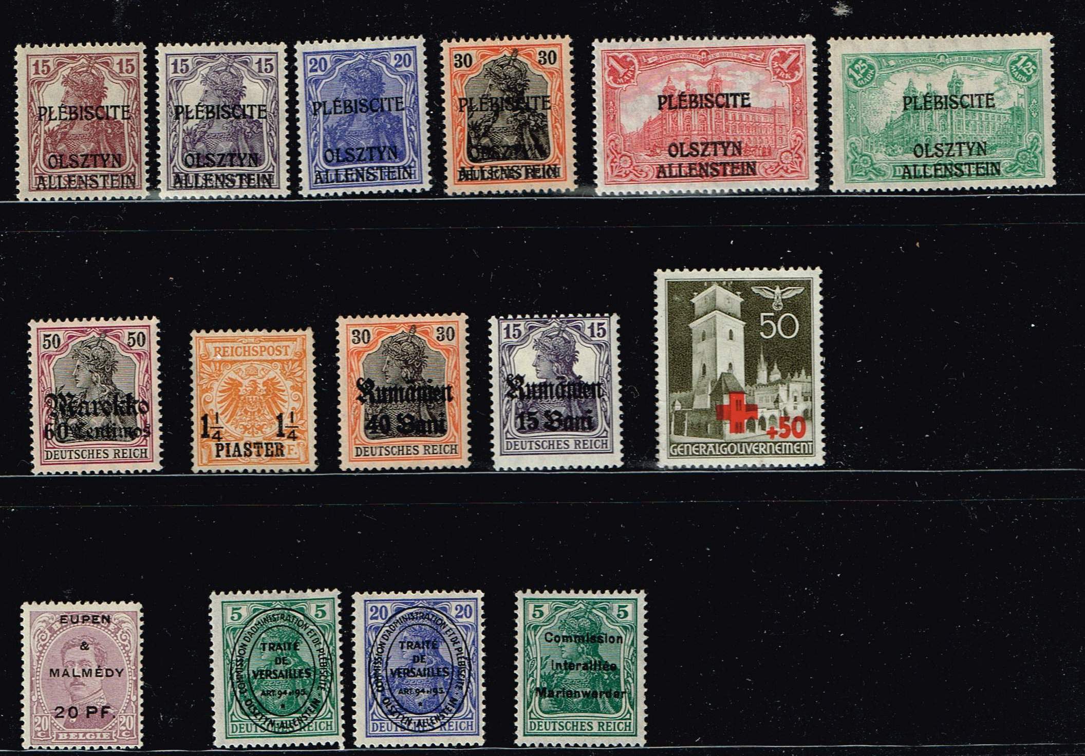 Germany occupied Territories - 1st and 2nd world war all stamps are MH ...