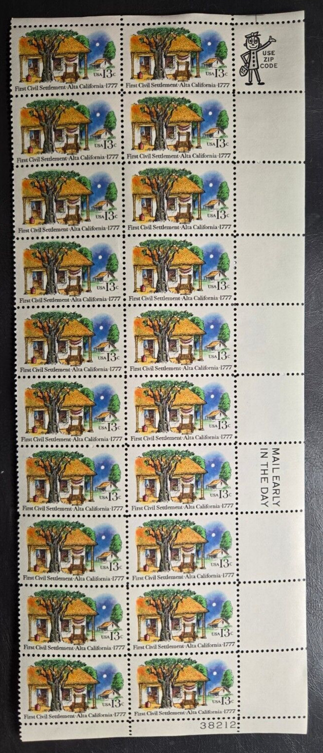 Scott #1725 Alta California Plate Block of 20 MNH | United States ...