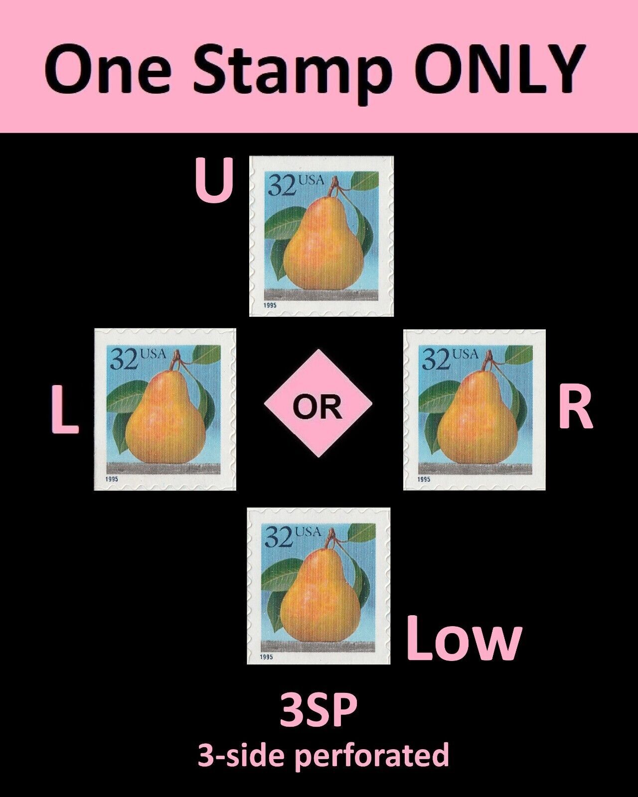 US 2494 Peaches & Pears Pear 32c 3SP single MNH 1995 | United States ...