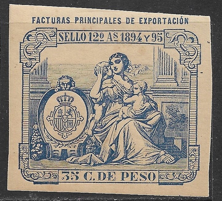 PUERTO RICO 1894-95 35c Original Export Bill of Lading Revenue MHR ...