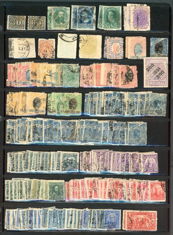 Brazil Mint and Used Accumulation on Pages W/ Classics and BOB as Shown ...