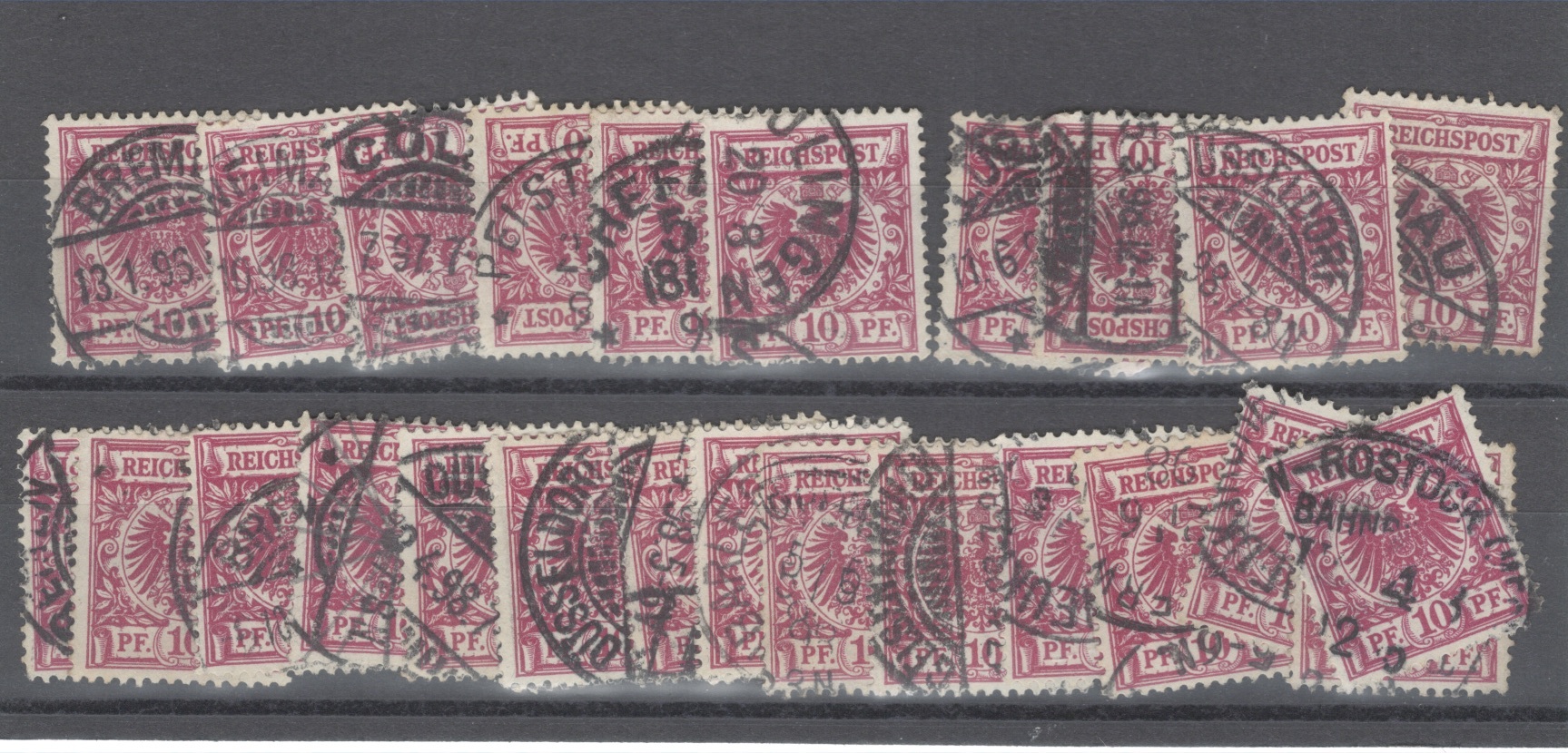 Germany Scott 48 used 26 copies with town cancels | Europe - Germany ...