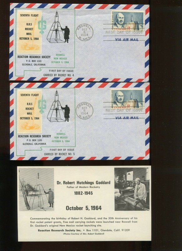 LOT of 5 1964 US Rocket Mail RRS 7th Flight Rocket 1 Thru 5 Covers (LV ...