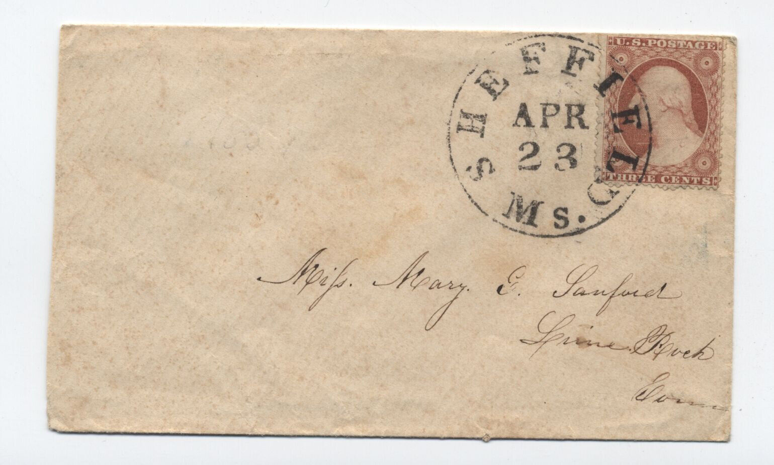 c1860 Sheffield MA #26 cover [y8848] | United States, General Issue ...