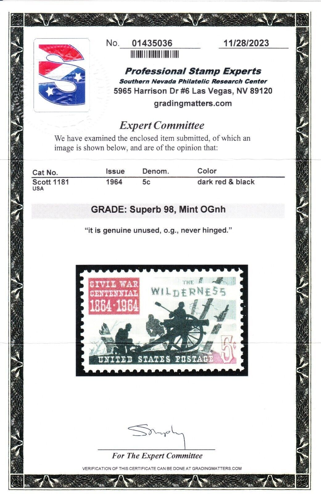 MOstamps - US #1181 Mint OG NH Graded 98 with PSE Cert - Lot # MO-5468 ...