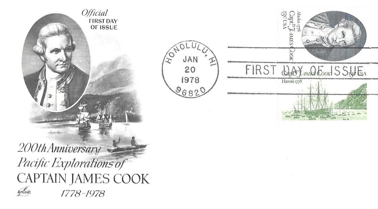 1978 FDC, #1732-1733, 13c Capt. James Cook, Art Craft & Artmaster ...