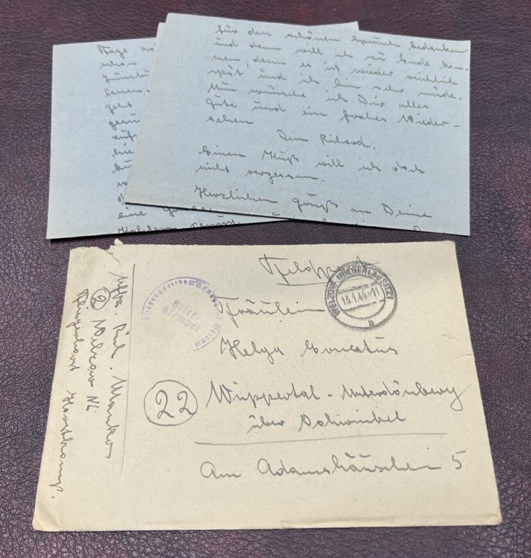 WW2 WWII Nazi Germany Reich 1945 war time Soldier Military Feldpost ...