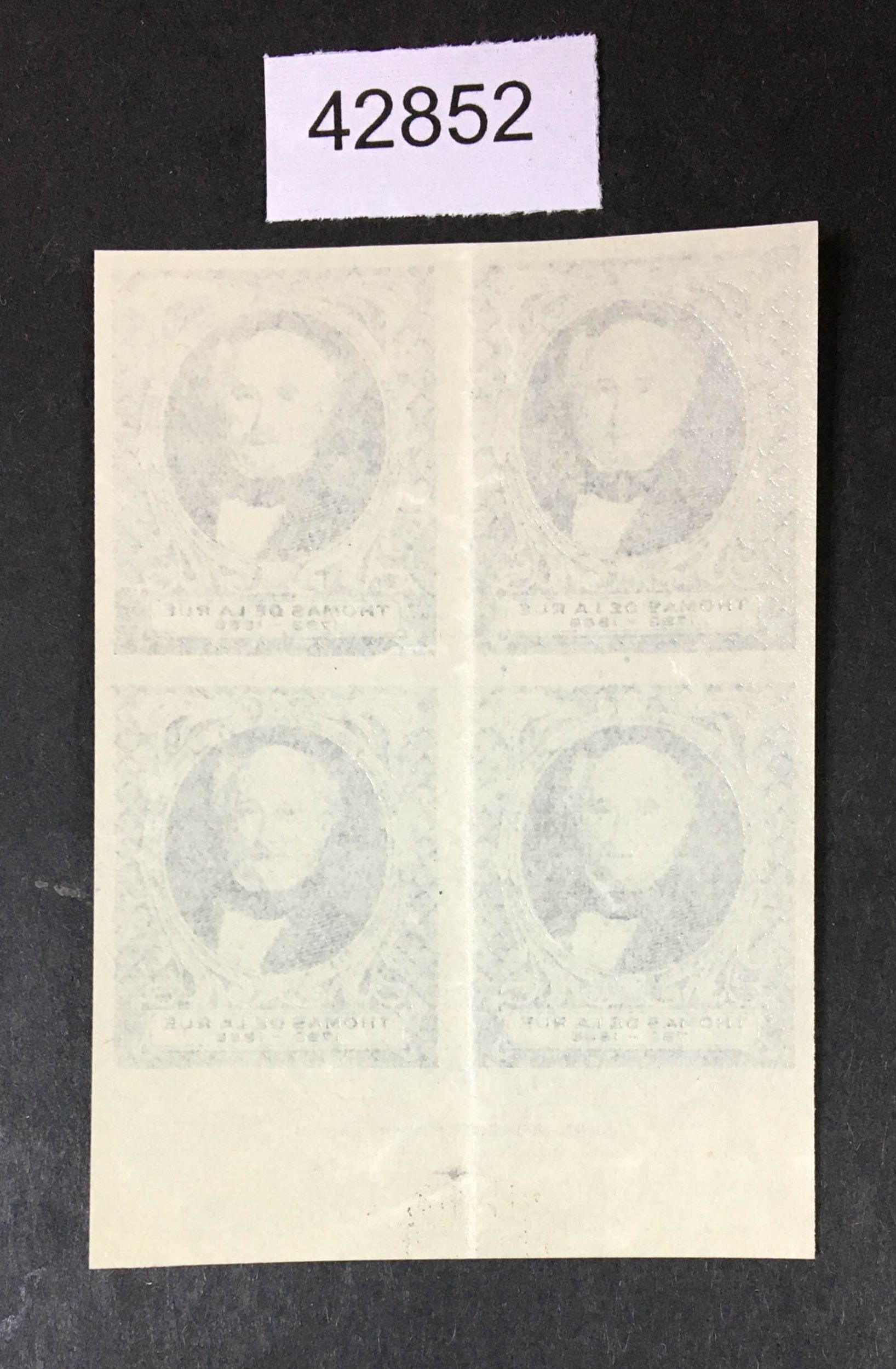 US Stamps # 1 DE LA RUE & Company Imprint Block of 4 Mint OG NH $ LOT ...