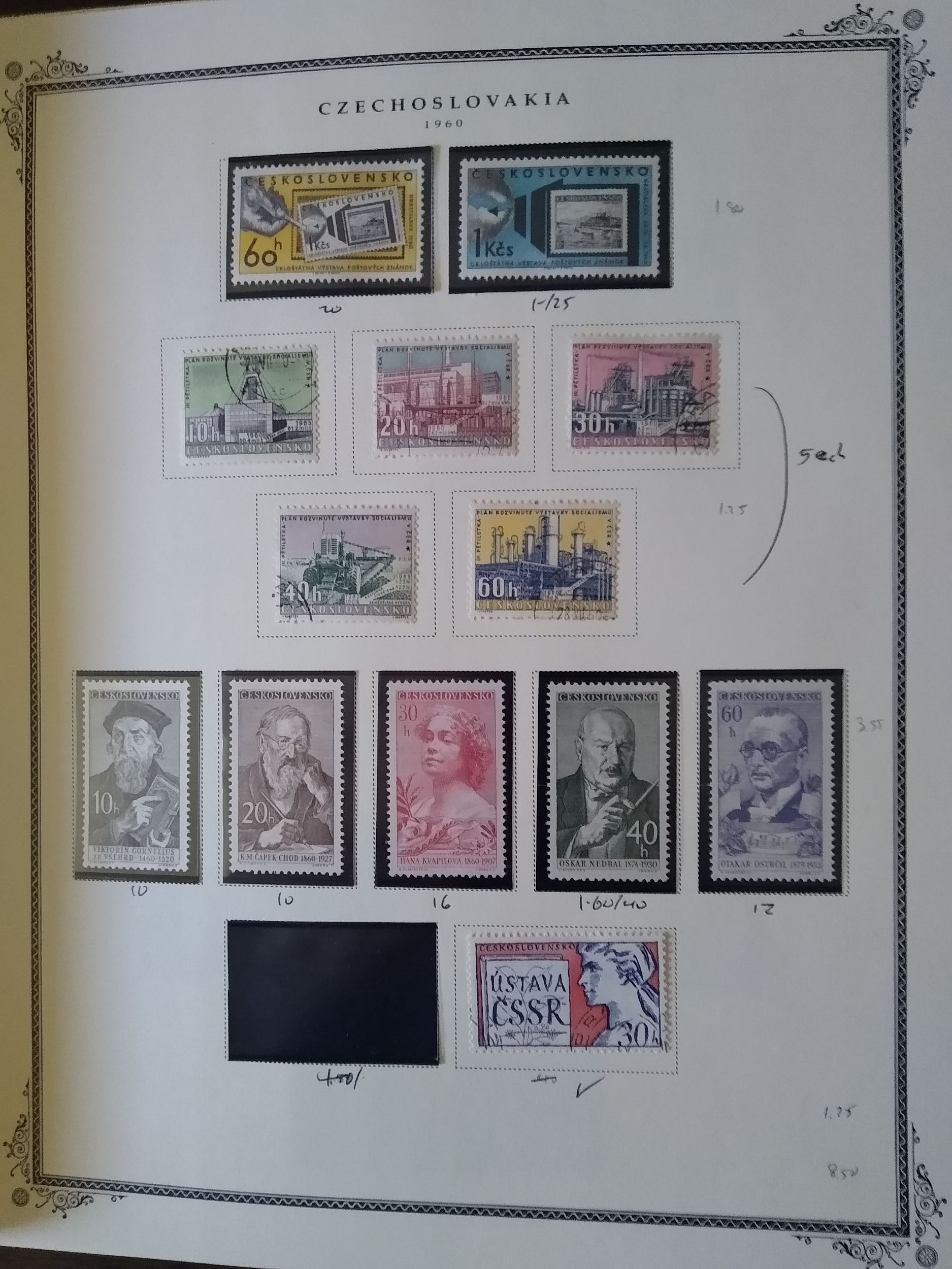 collection on pages Czechoslovakia 1960-62 CV $50 | Europe - Czech ...