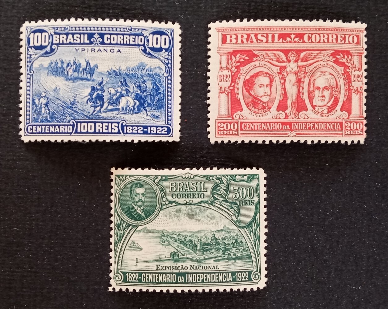 Brazil stamps set unused, hinged with paper marks on back condition as ...
