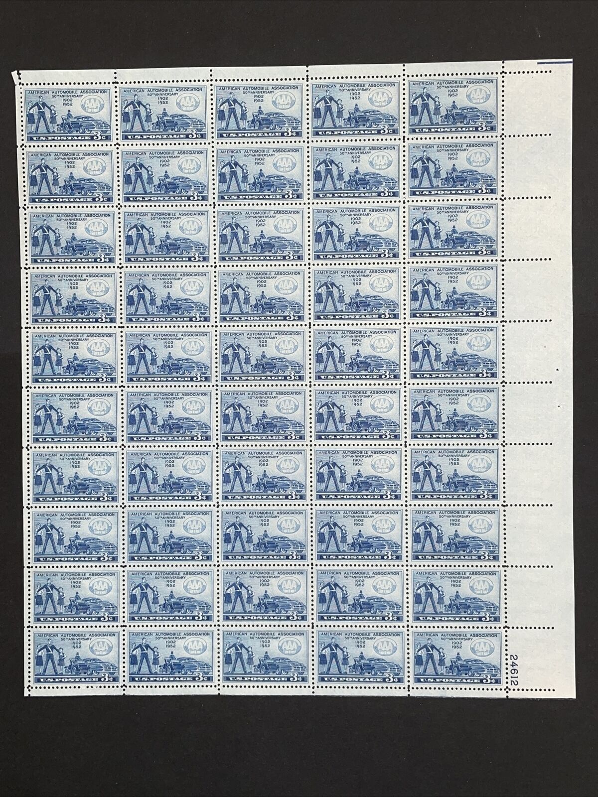 1952 sheet - American Automobile Association, AAA 50th Anniversary Sc ...