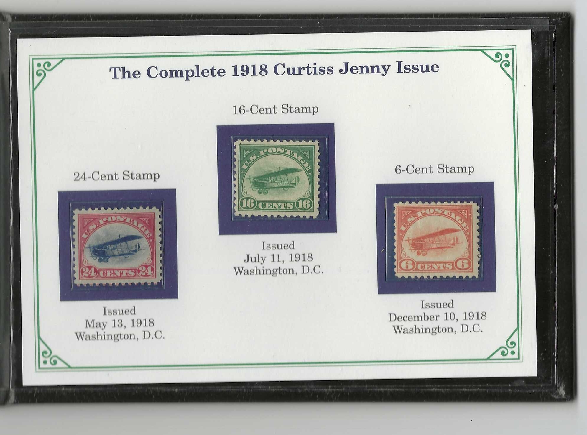1st US Airs (C1-3) Mint H Jenny Bi-Plane Cats $180 | United States ...
