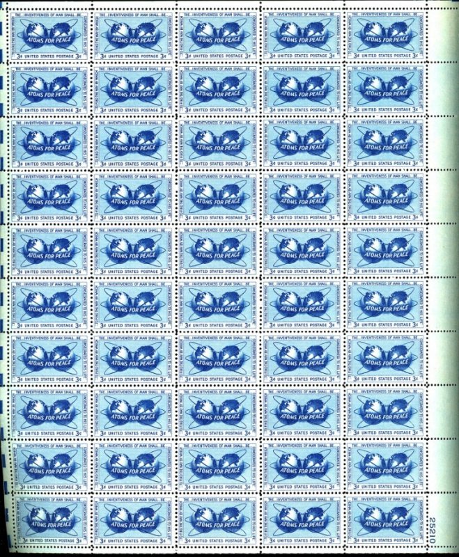 U.S. #1070 Mint PL# Sheet of 50 OG NH | United States, General Issue ...