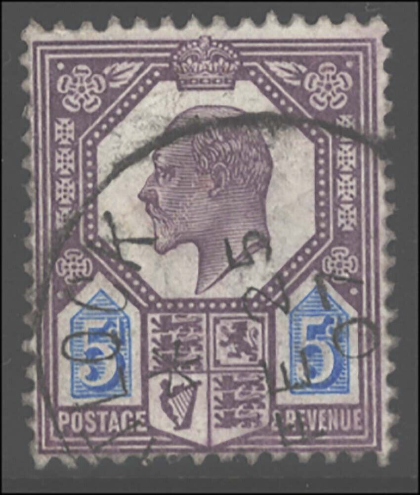 GB 1902 KEVII 5d dull purple & ultramarine chalky paper very fine used ...
