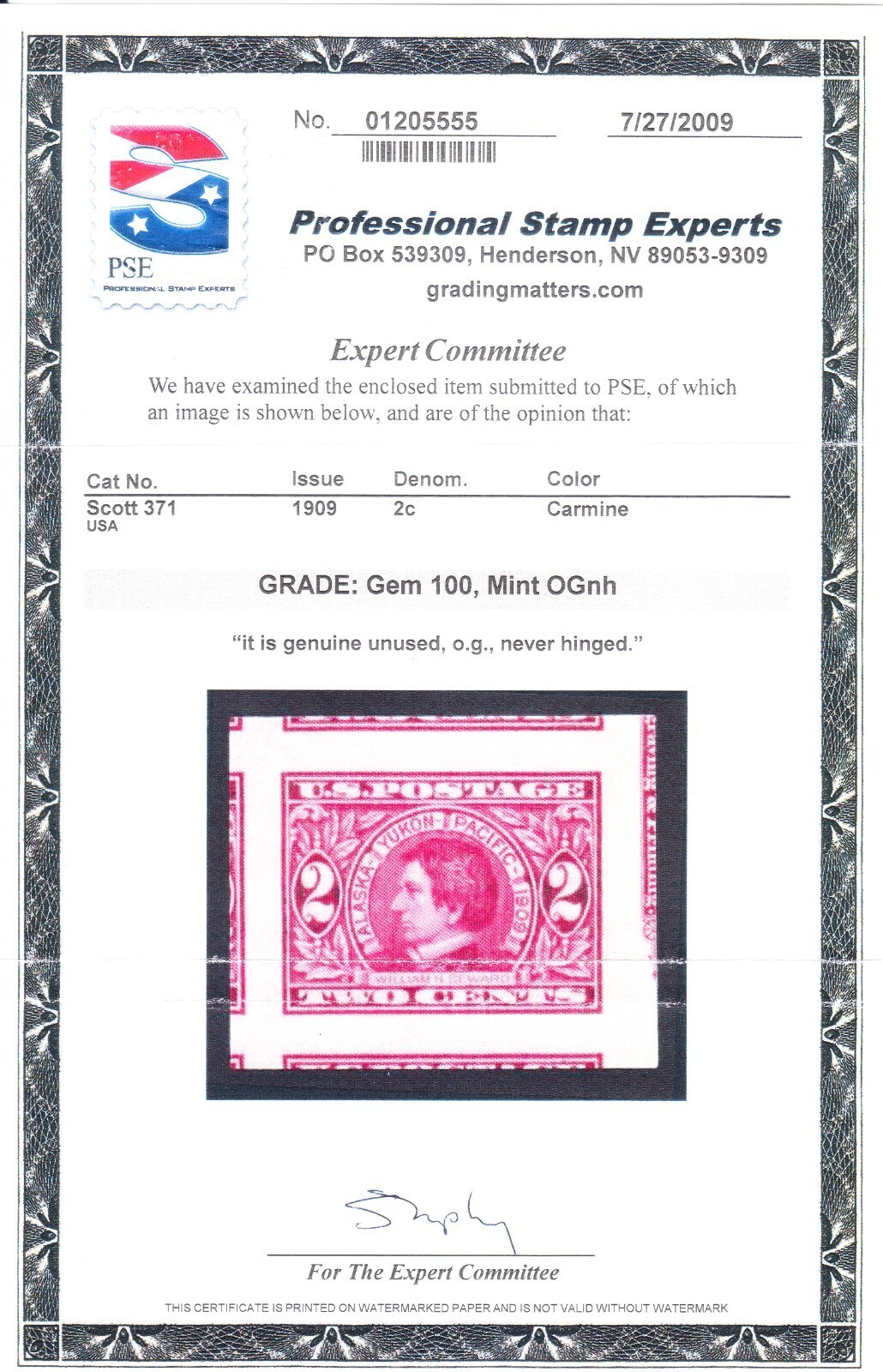 MOstamps - US #371 Mint OG NH Grade 100 with PSE Cert - Lot # MO-5765 ...