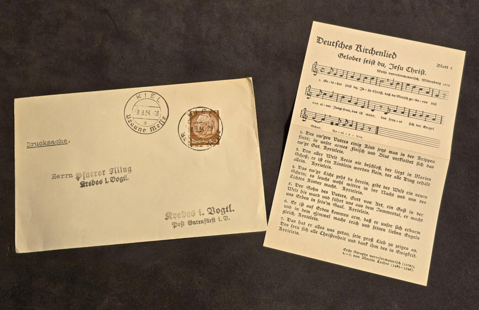 Nazi Germany Third Reich Cover w Deutsches Kirchenlied Song sheet WWII ...