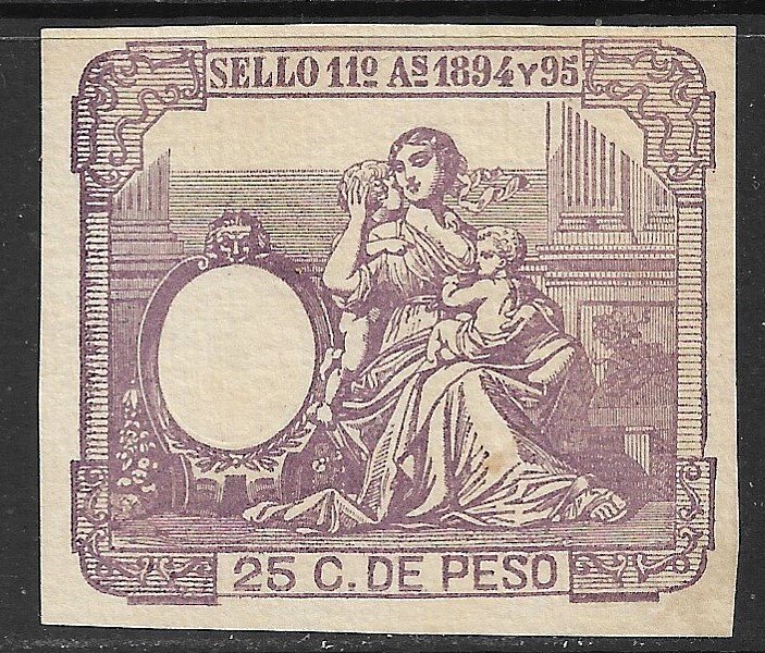 PUERTO RICO 1894-95 25c Sello Tax Stamp Revenue Cut Square MNG | Europe ...