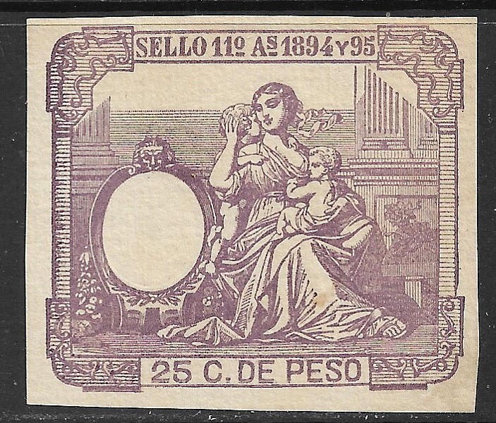 PUERTO RICO 1894-95 25c Sello Tax Stamp Revenue Cut Square MNG | Europe ...