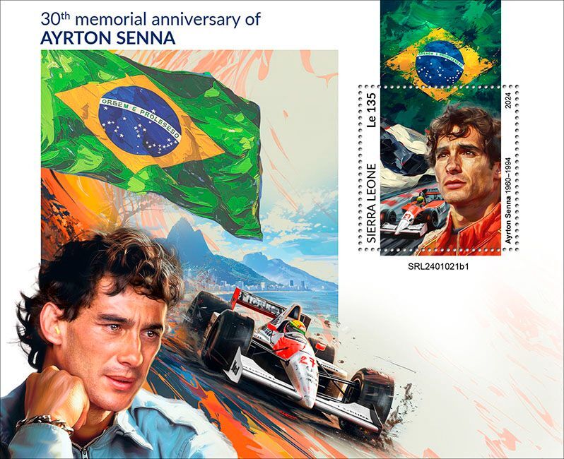 SIERRA LEONE - 2024 - Ayrton Senna - Perf Souv Sheet - Mint Never ...