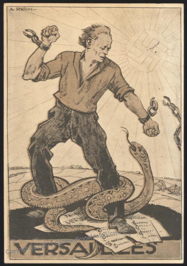 3rd Reich Germany Anti-Versailles Treaty Propaganda PPC USED 111474 ...
