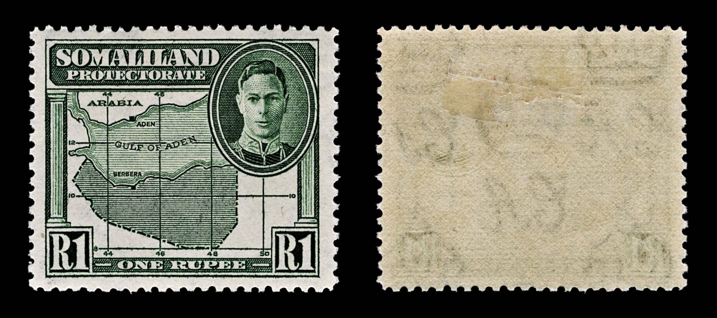 4083: Somaliland SG101 1 Rupee Green. 1938. Sc#92 Mi85 MM Mint. C£16 ...