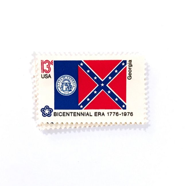 5 x Georgia State Flag 13 cents 1976 UNused US postage stamps - Coat of ...