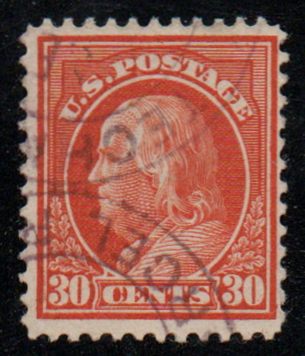 US #420 VF+ used faintly canceled, wonderful stamp, large margins, NICE ...